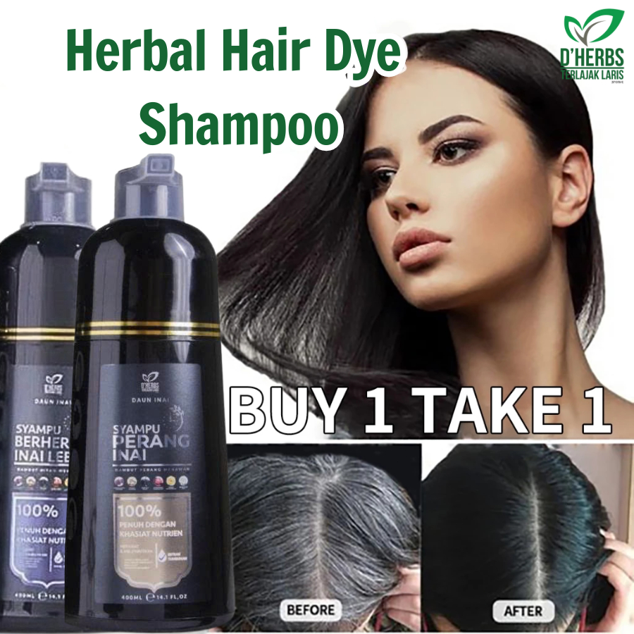 DHERBS Syampu Inai Rambut Halal Sah Solat, Pewarna Rambut Herba Tutup ...