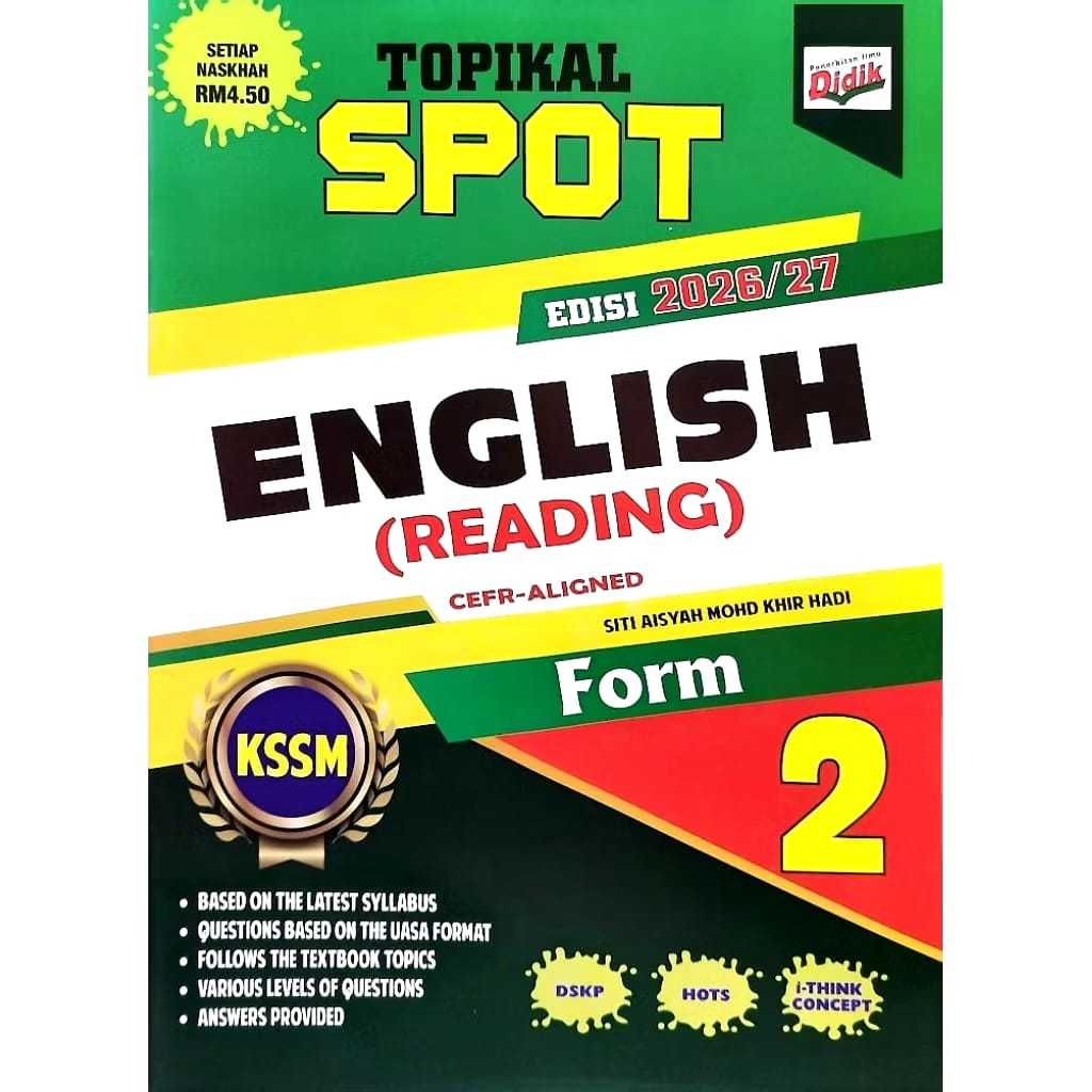 TOPIKAL SPOT EDISI 2026/2027 ENGLISH (READING) FORM 2 | Shopee Malaysia