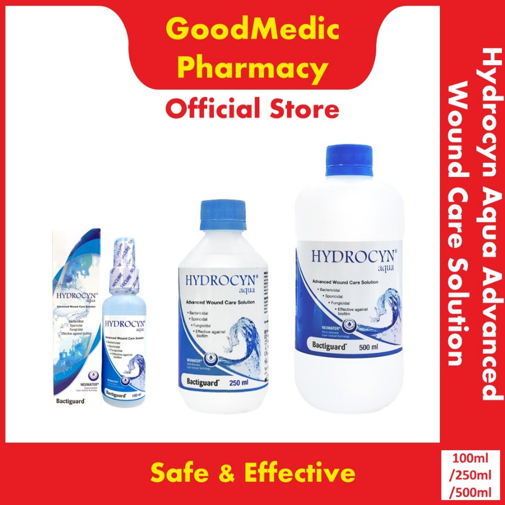 Hydrocyn Aqua Advanced Wound Care Solution (100ml/250ml/500ml) | Shopee ...