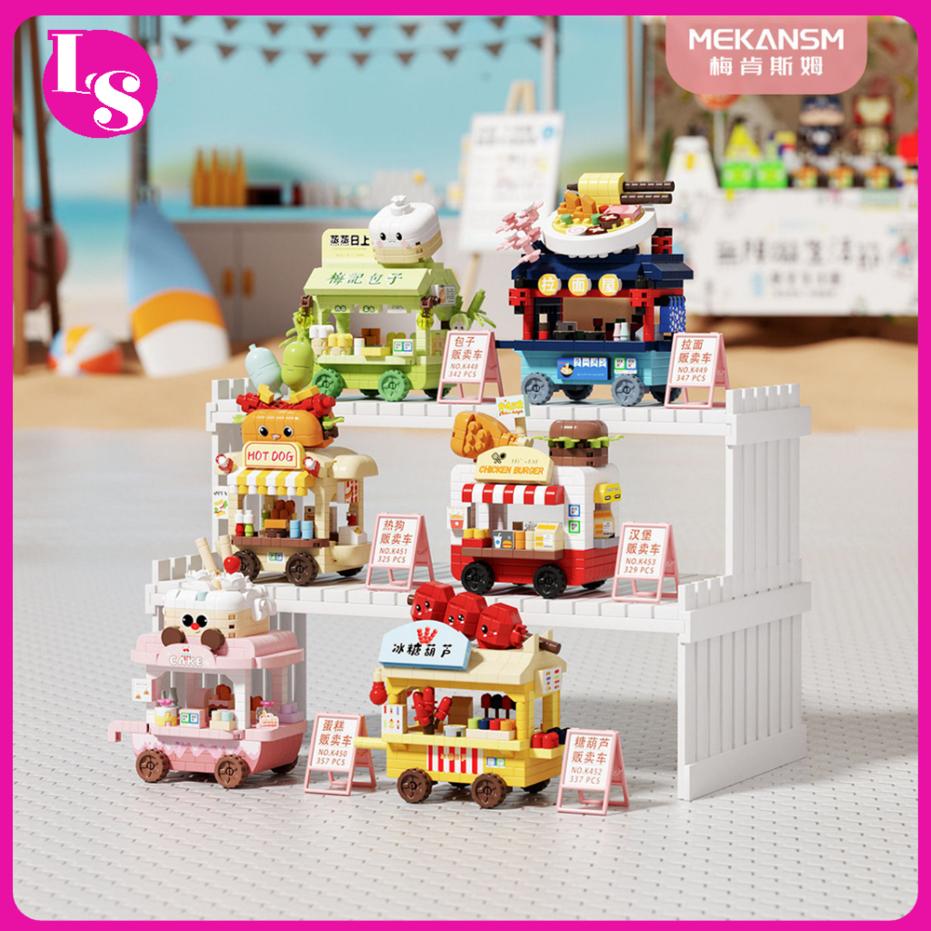 DIY Block Set: 6 Kereta Sorong Comel Blok Mikro Burger| Hot Dog| Mainan ...