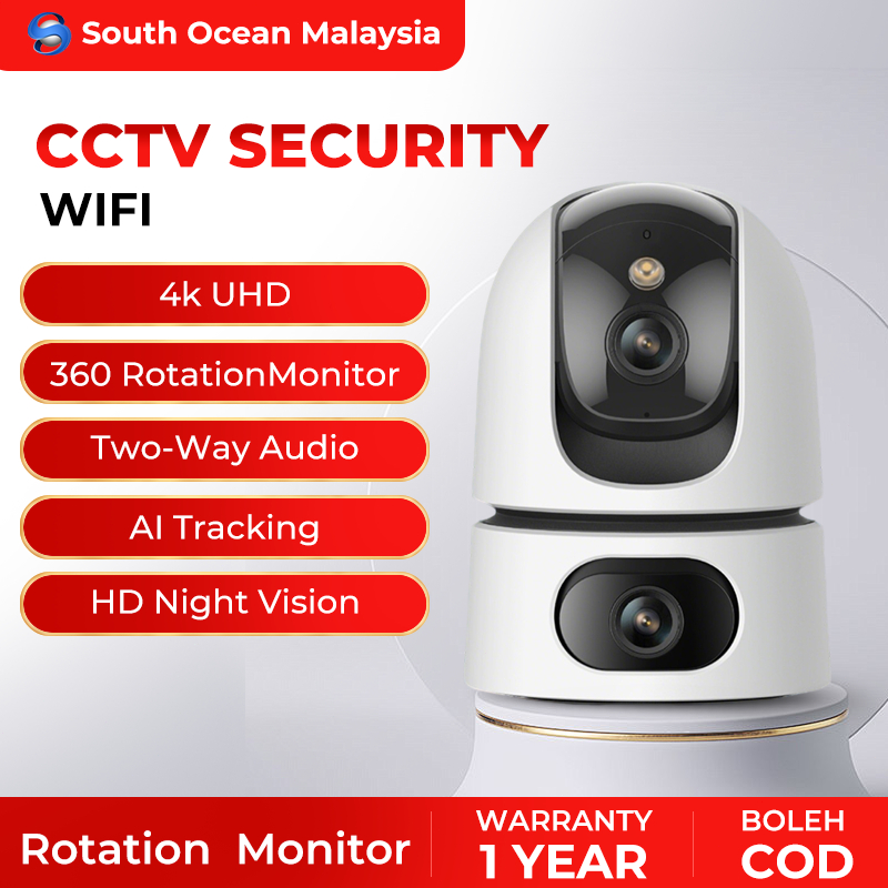 South Ocean 4K Dual Lens Dual Screen CCTV Wireless Full-color Night ...