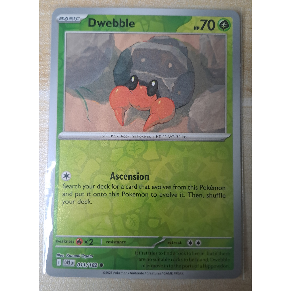 Dwebble 011/182 Pokemon TCG Card Game Destined Rivals SV10 DRI En ...