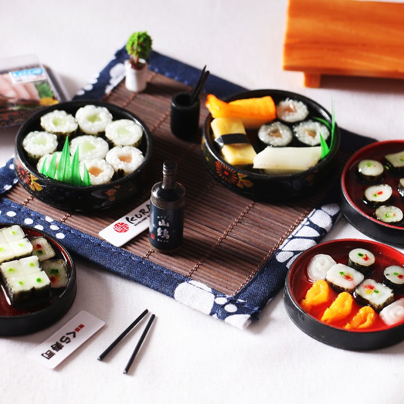 Miniature Sushi 1:12 Scale | Realistic Food Model for Dollhouse | DIY ...