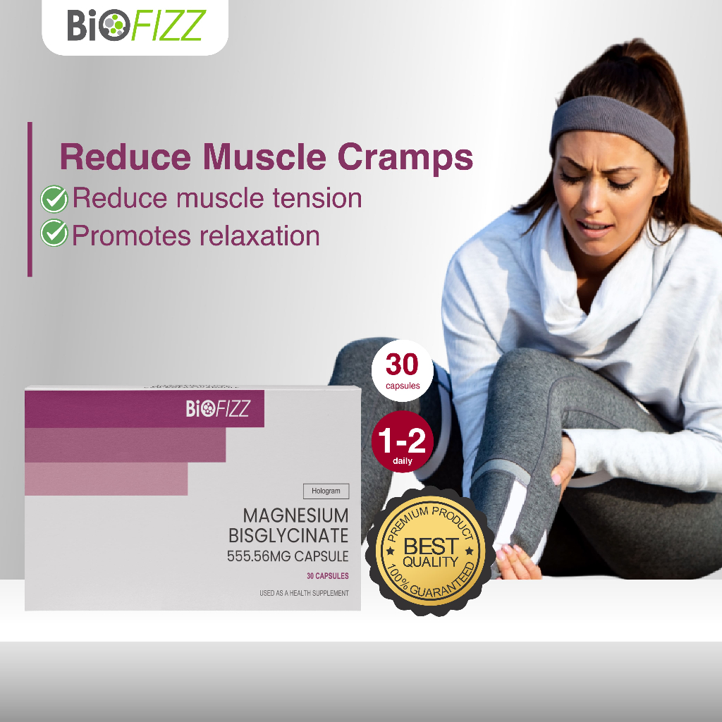 BIOFIZZ Magnesium Bisglycinate (30's x 2) for Fatigue, Muscle Cramps ...