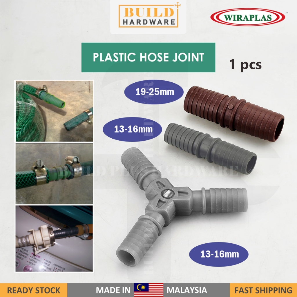 WIRAPLAS 13-16MM / 19-25MM Plastic Garden Hose Joint 2-Way 3-Way Y-Type ...