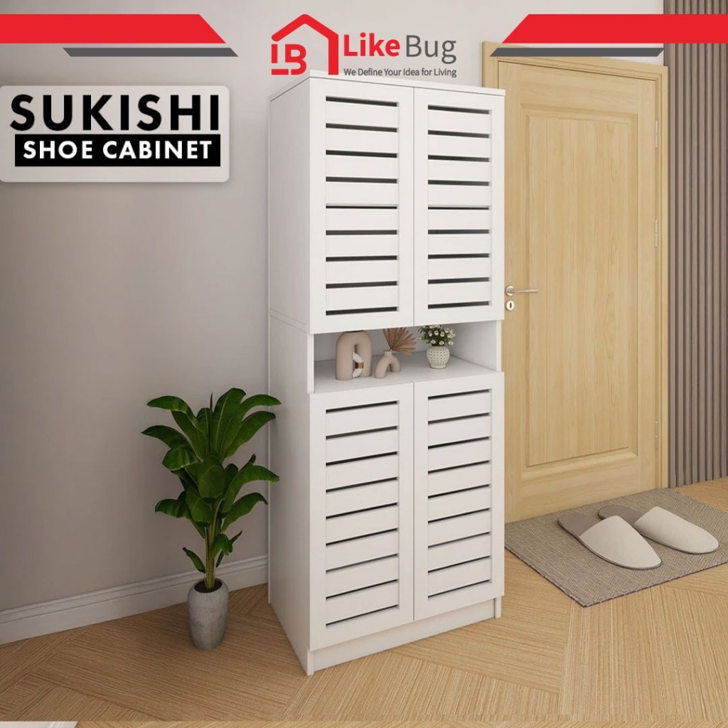 ⚡️LIKE BUG⚡️Shoe Cabinet Good Ventilation Wooden Shoe Rack Almari Kasut ...