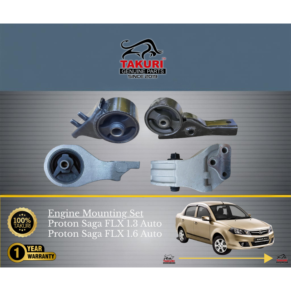 KILANG MALAYSIA 】Takuri Engine Mounting Set for Proton Saga FLX 1.3 1.6 ...
