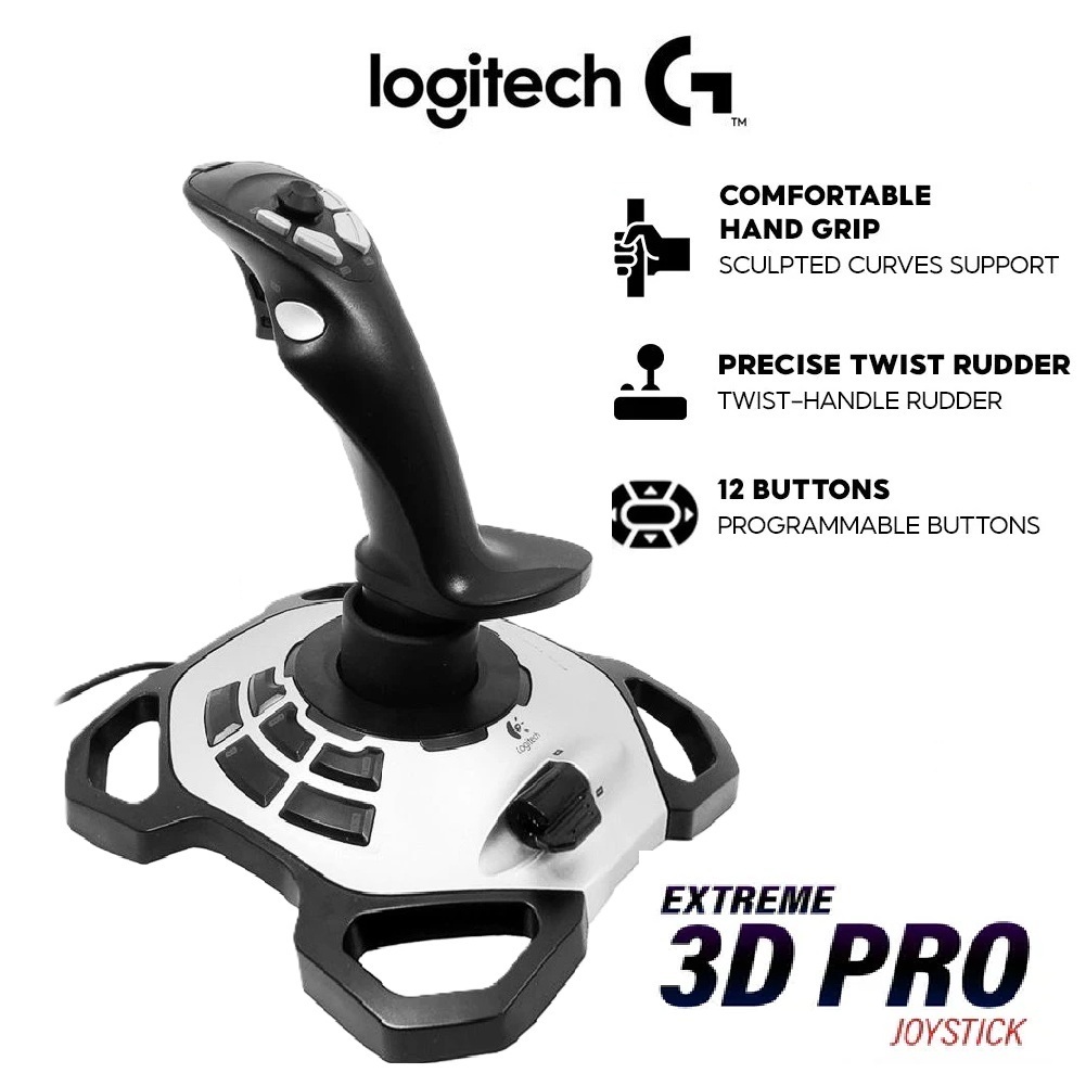 Logitech Extreme 3D Pro Joystick Twist Handle | 12 Programmable buttons ...