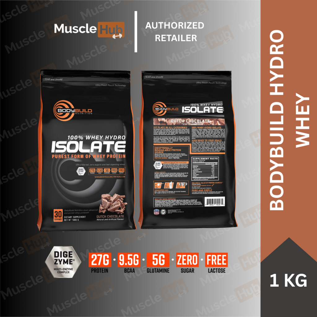 WHEY 1KG BODYBUILD 100% WHEY HYDRO ISOLATE (DUTCH CHOCOLATE) | Shopee ...