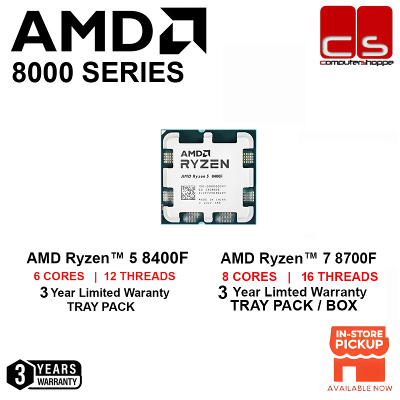 AMD Ryzen 8000 F-Series Desktop Gaming Processor - R5 8400F / R7 8700F ...