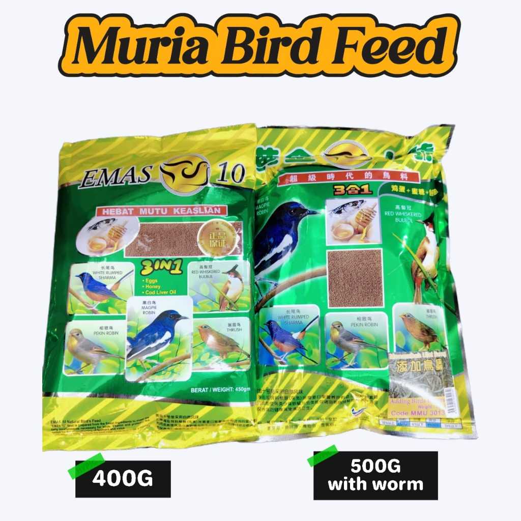 EMAS 10 Bird Feed 3in1 for Murai & Robin – Protein Rich with Worms ...