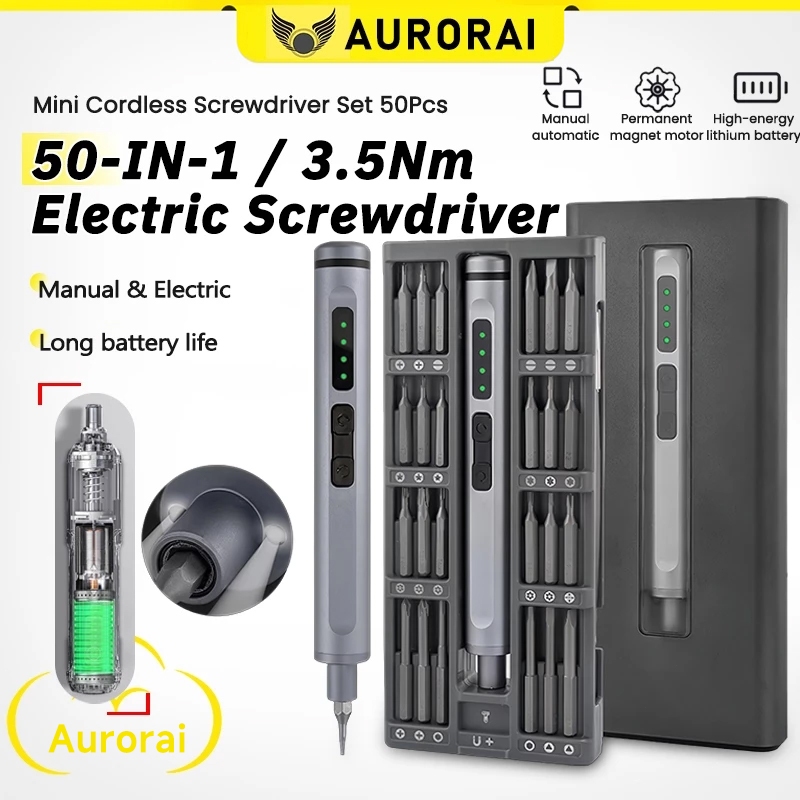 50-in-1 Electric Screwdriver Set Magnetic Precision Screw Bits ...