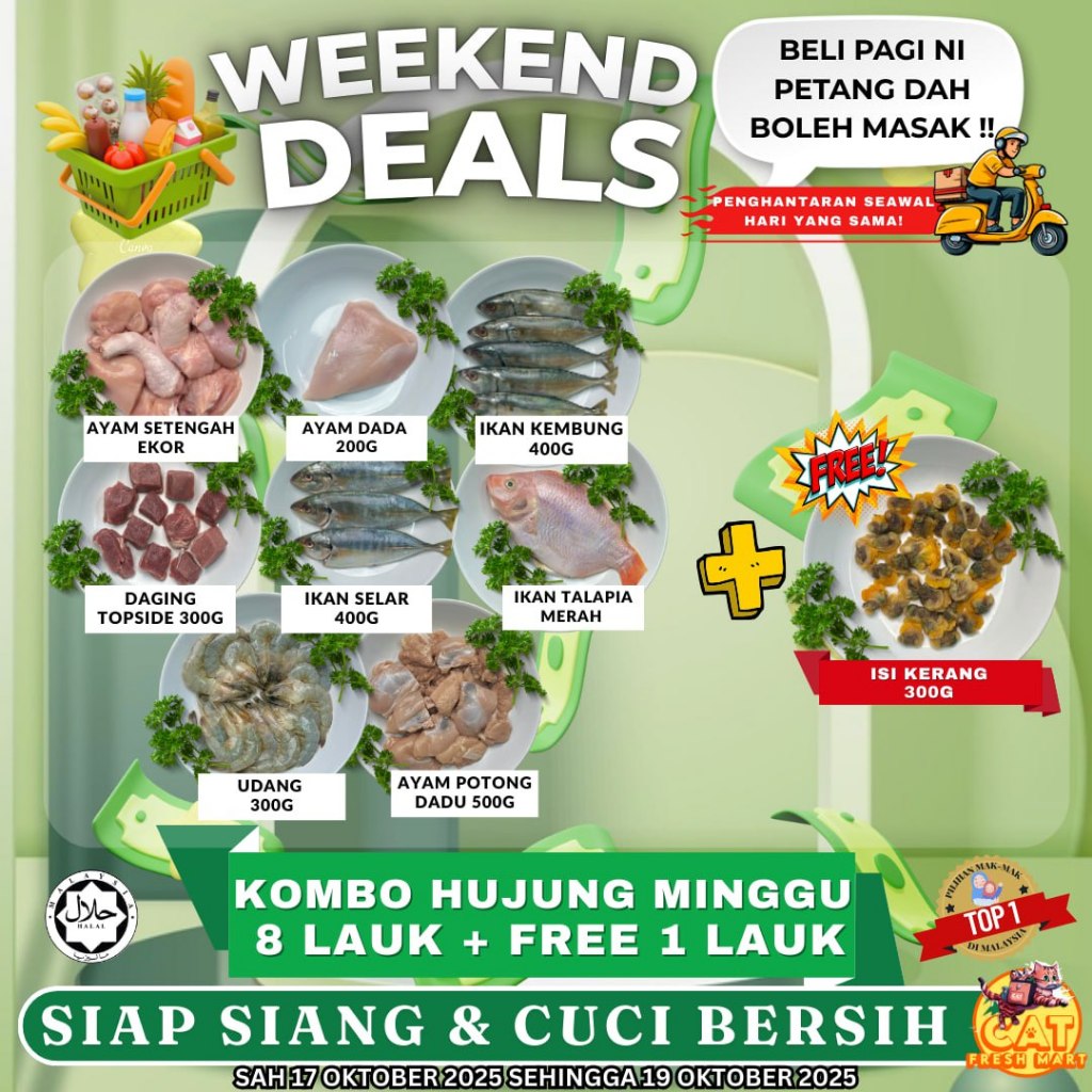 KOMBO HUJUNG MINGGU (8+1- SIAP SIANG CUCI - LAUK BASAH SEGAR - AYAM ...