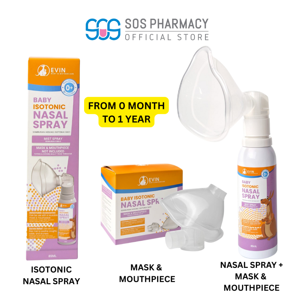 Evin Baby Isotonic Nasal Spray 85ml / Baby Isotonic Nasal Spray Mask 7 ...