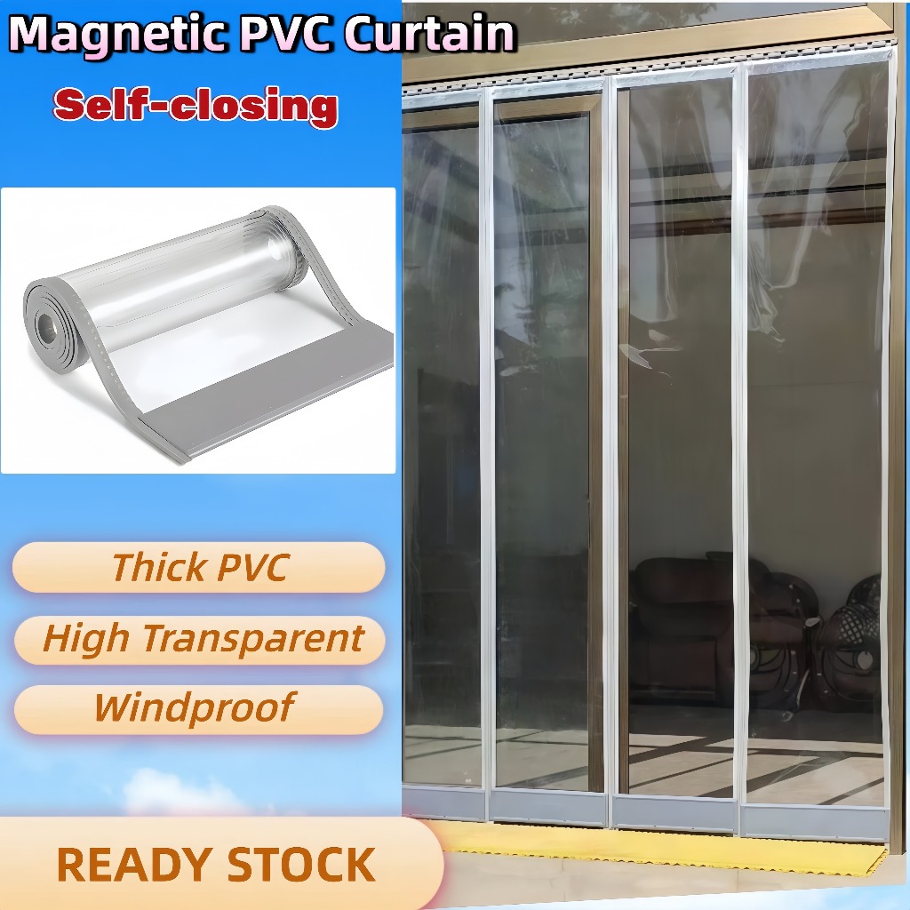 Magnetic PVC Door Curtain Tirai Pintu Freezer Cold Room Curtain Plastic ...
