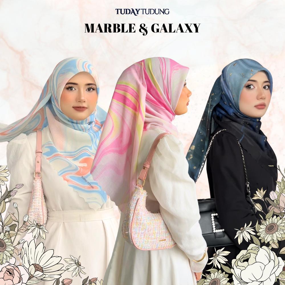 TUDAY TUDUNG BAWAL PRINTED BIDANG 48 HIJAB COTTON VOILE MARBLE ...