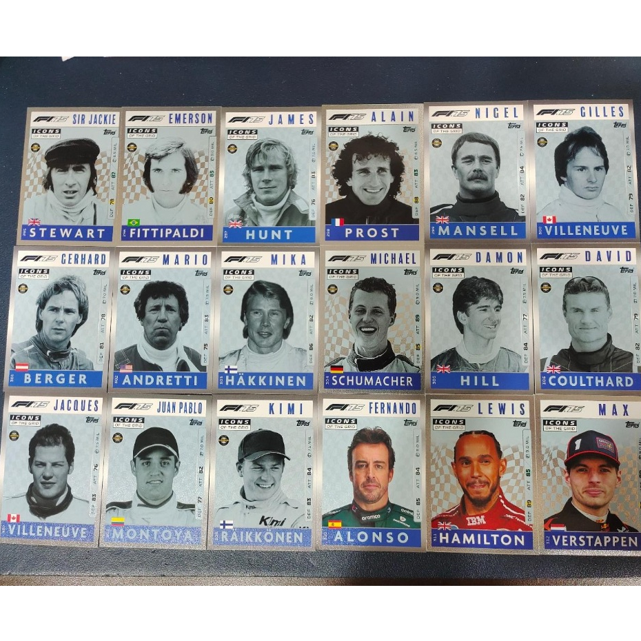 Topps F1 Turbo Attax 2025 - Icons Of The Grid Complete Set - 18 cards ...