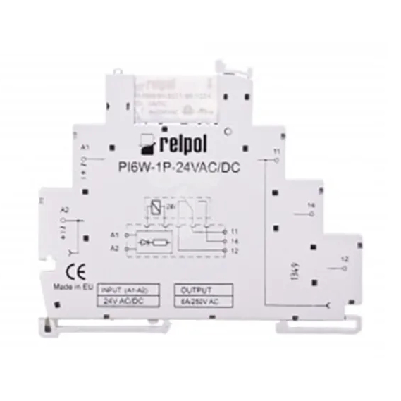 RELPOL PI6WB-1PS-24VAC/DC INTERFACE RELAY WITH SPRING TERMINAL | Shopee ...