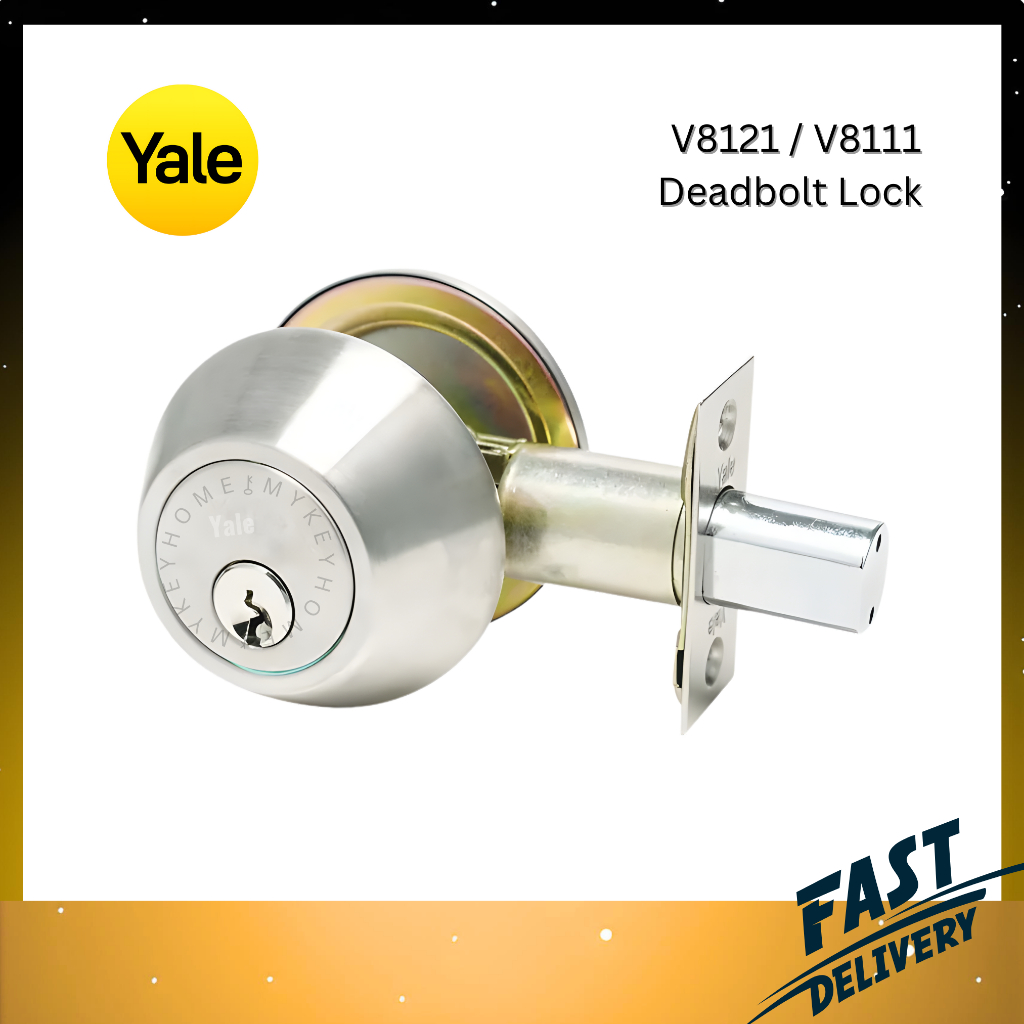 YALE Deadbolt Lock Single & Double Cylinder Deadbolt V8111 / V8121 ...