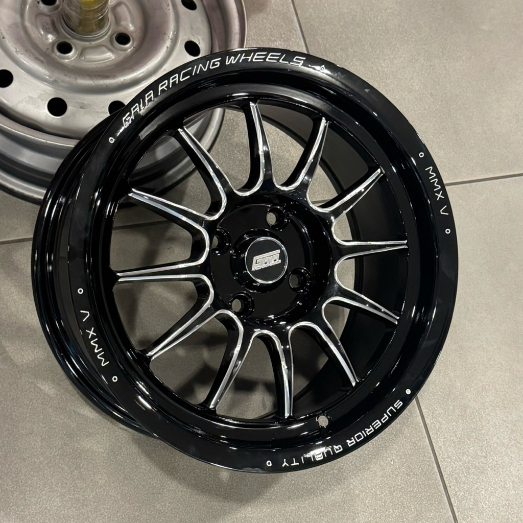 [1 SET] GAIA 15X6.5JJ 15X7JJ 4H100 / 4H114.3 ET28/ET35/ET40 BLACK ...