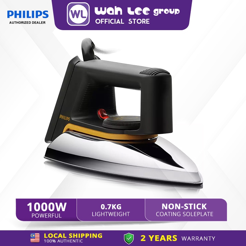 Philips Classic Dry Iron & Aluminium Soleplate (1000W) HD1172 | HD1172 ...