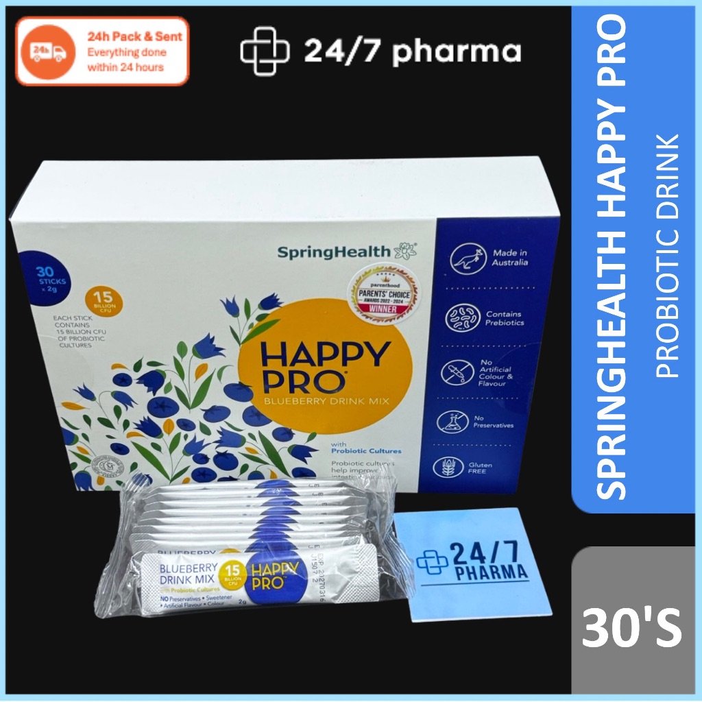 SpringHealth Happy PRO Blueberry Drink Mix 15 Billion CFU Probiotics ...