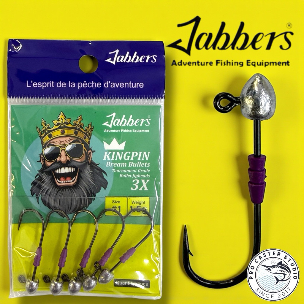 JABBERS KINGPIN Bream Bullets 3X Jighead Fishing Hook Saltwater Ajing ...