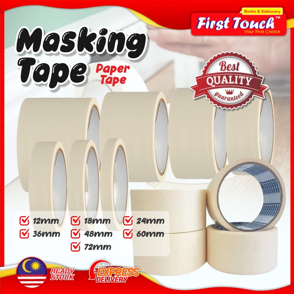 Masking Tape 18yard Paper Tape Pita Pelekat Kertas Pelekat White ...