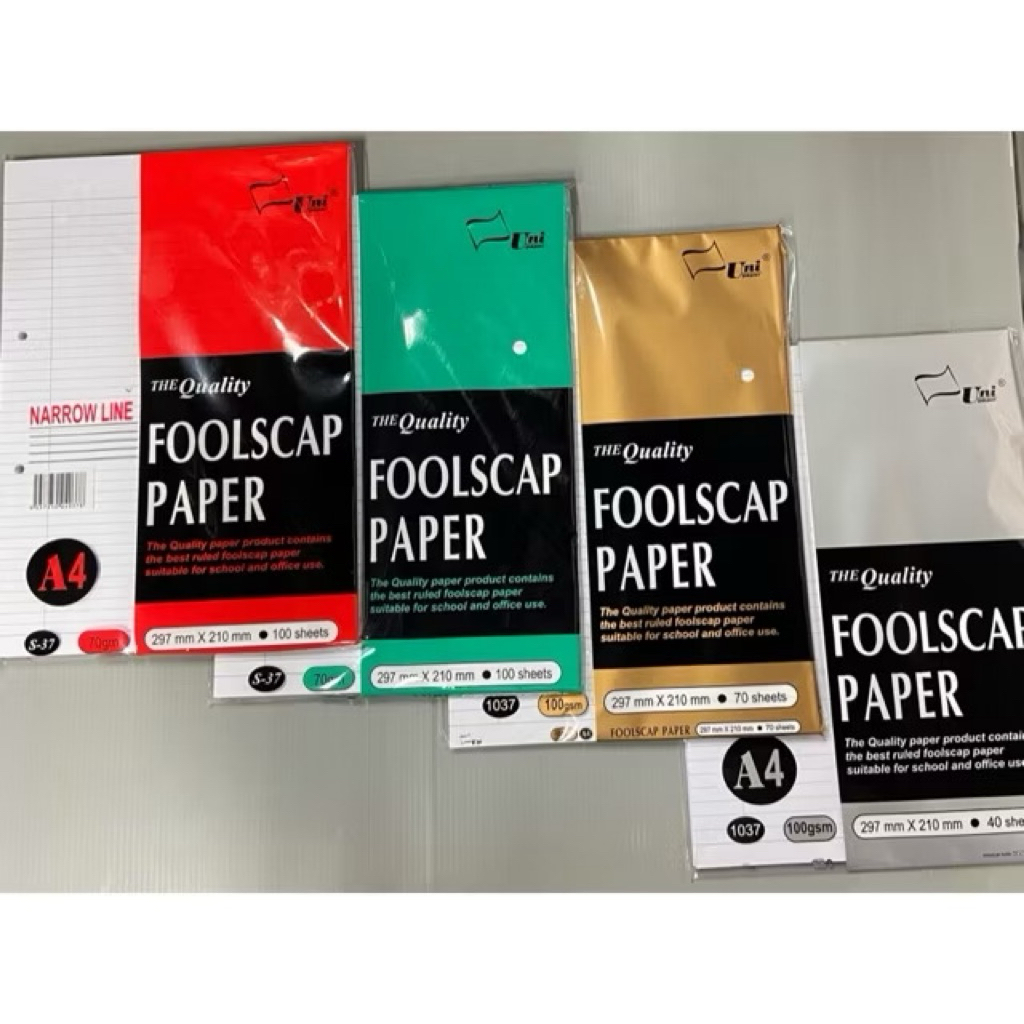Uni Quality Kertas Kajang A4 Foolscap Paper 70gsm & 100gsm untuk Ujian ...