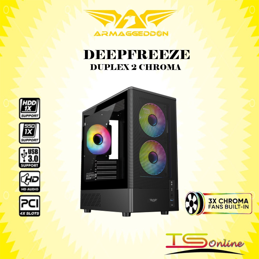 Armaggeddon Deepfreeze Duplex 2 Chroma Matx Gaming Casing (3 Argb Pre ...