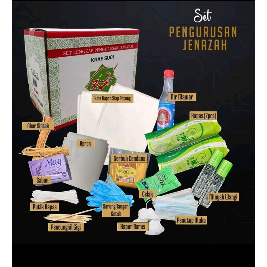 (Set Lengkap Pengurusan Jenazah Lelaki Dan Perempuan Kraf Suci -Kotak ...