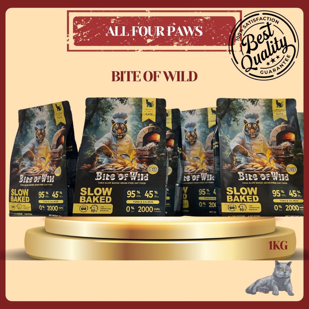 Bite of wild- oven baked cat kibbles makanan kering kucing 1KG | Shopee ...