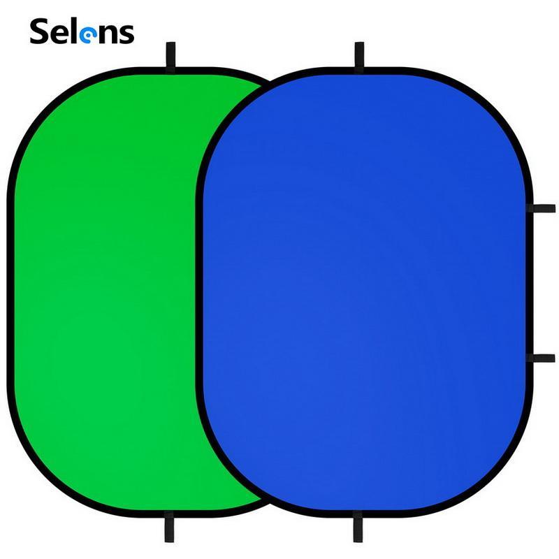 Selens 100x150cm Green Blue Polyester Background 2 in 1 Curtain ...