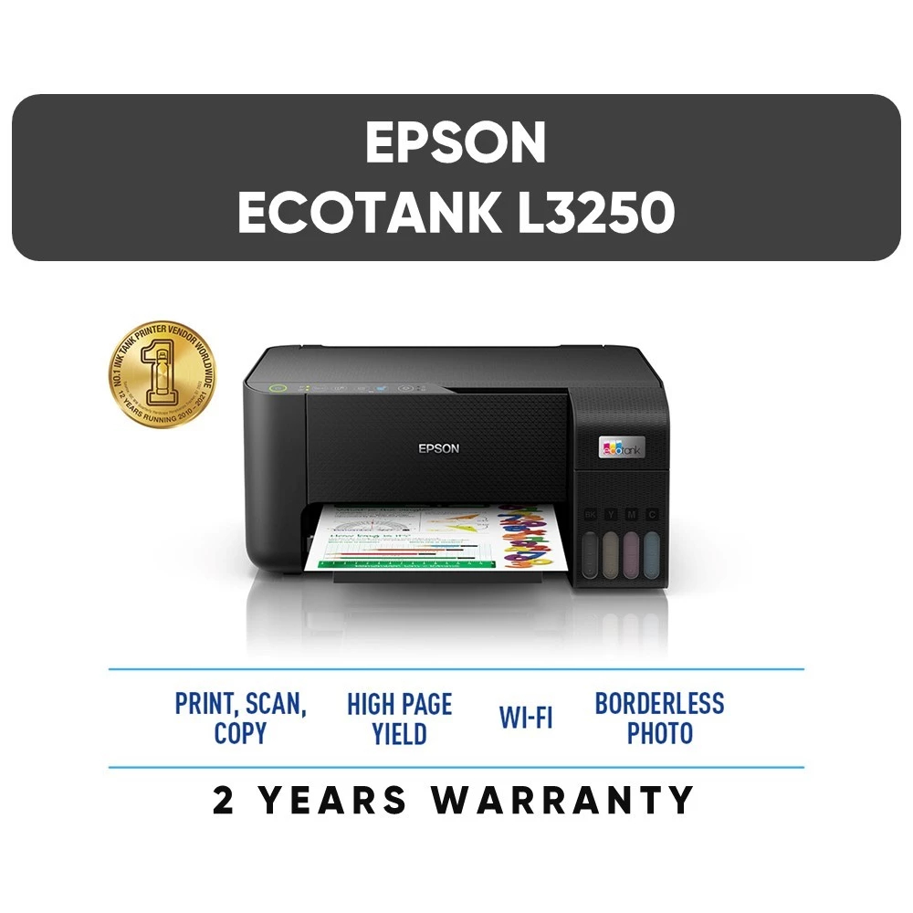 EPSON EcoTank L3250 A4 All-in-One Refillable Ink Tank Printer (1 Set of ...