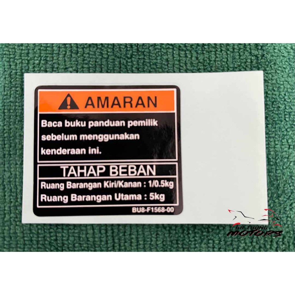 XMAX 250 Label Warning/ Sticker AMARAN - 100% Original YAMAHA - BU8 ...