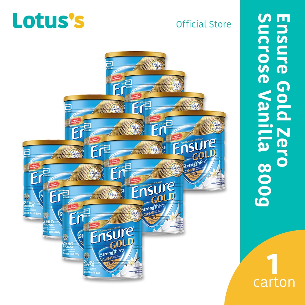 Ensure Gold Zero Sucrose Vanilla 800g X12 (carton) | Shopee Malaysia