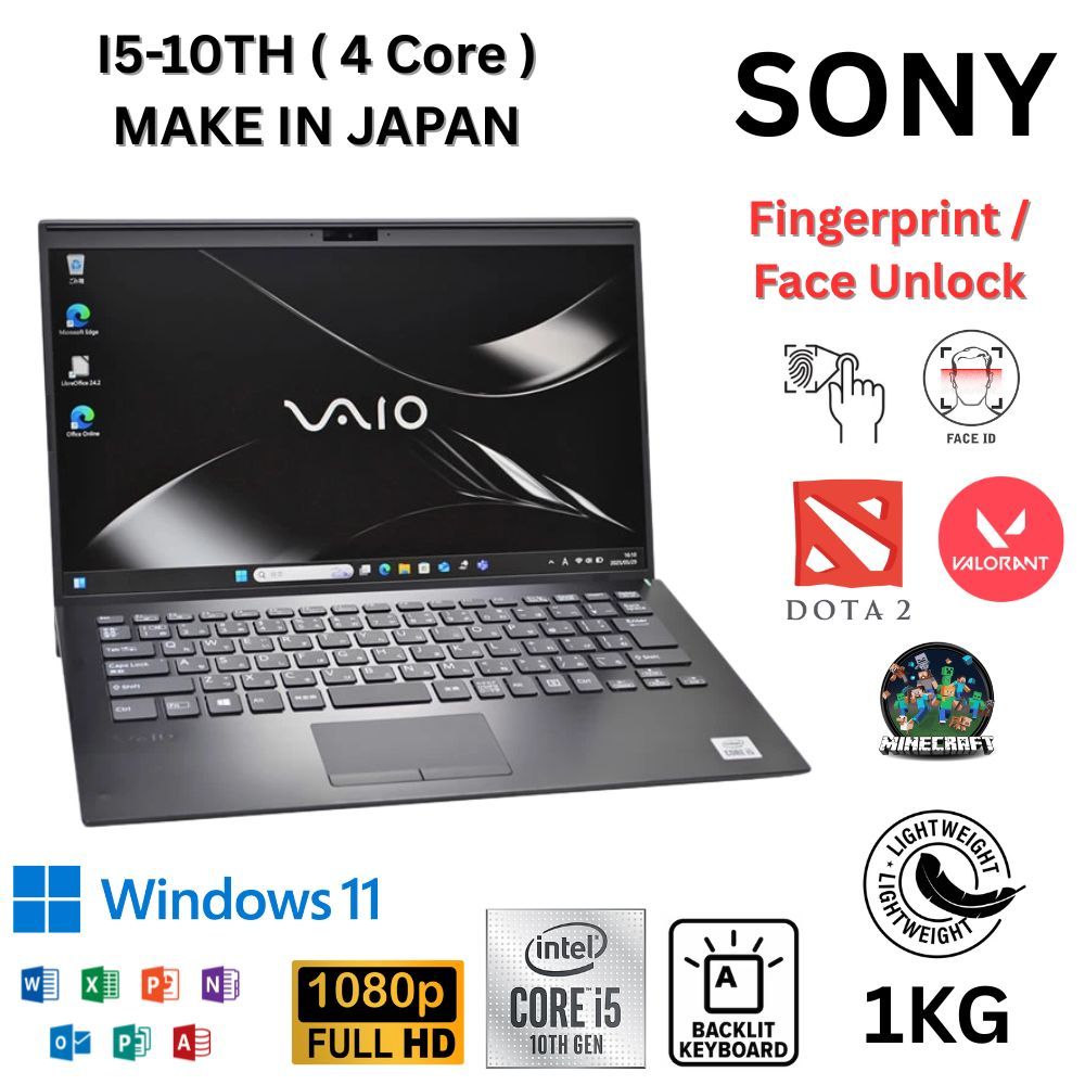 JAPAN SONY VAIO WINDOW 11 PRO FULL HD SUPPORT I5-10TH 4 CORE PROCESSOR ...