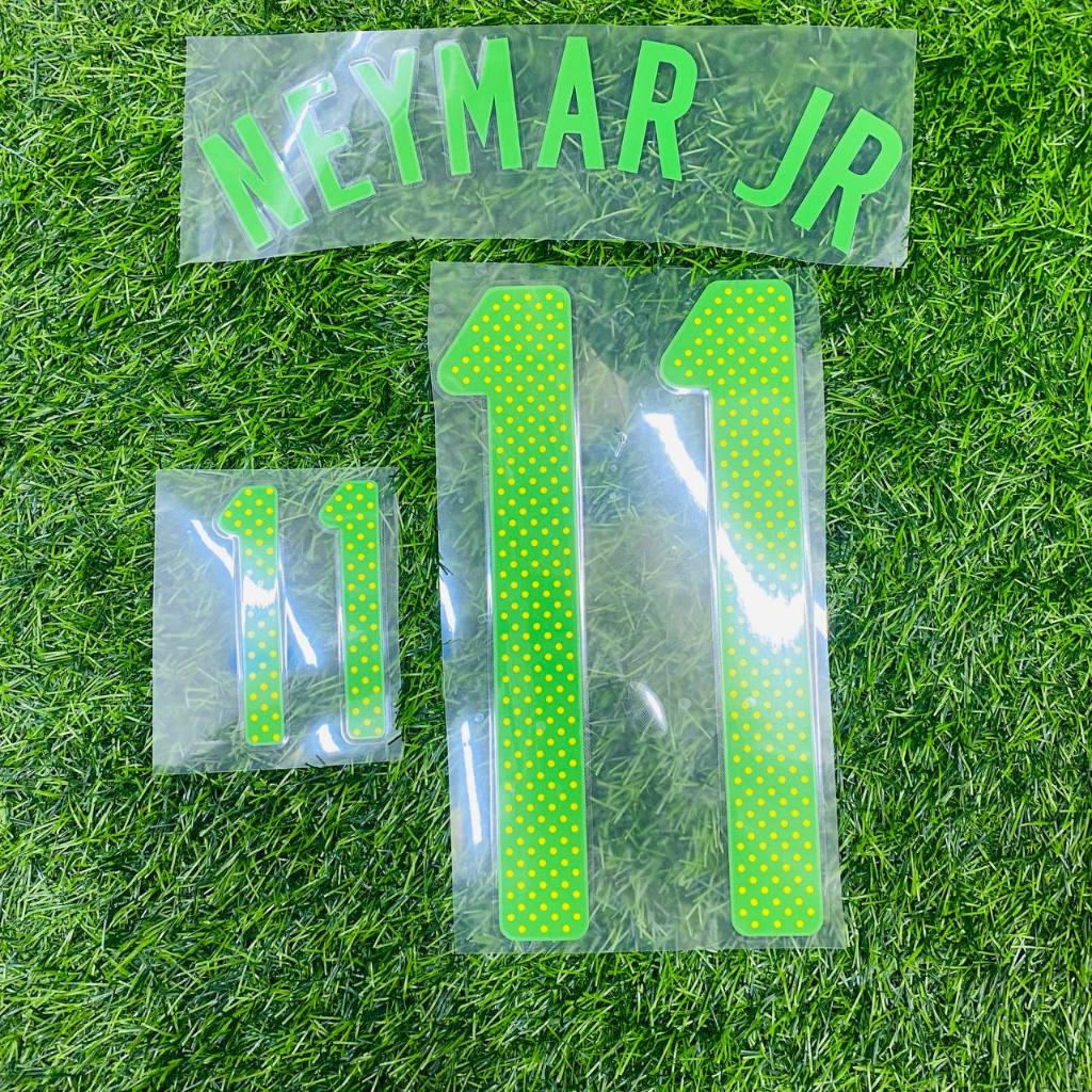 neymar jr 11 home brazil nameset+ numbering + nns name set for jersey ...