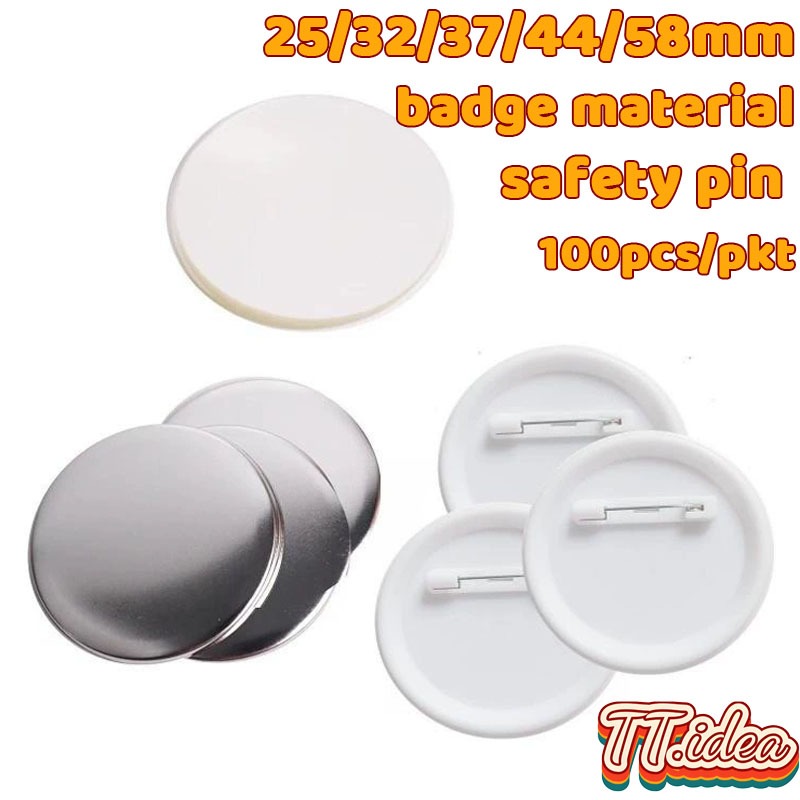 TT.idea 100pcs DIY safety pin button badge blank material button badge ...