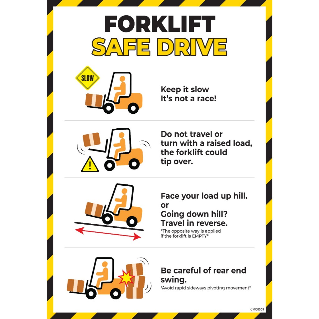 CMC8009 Forklift Guide Safety Poster (A2 Size, 420x594mm) Factory ...
