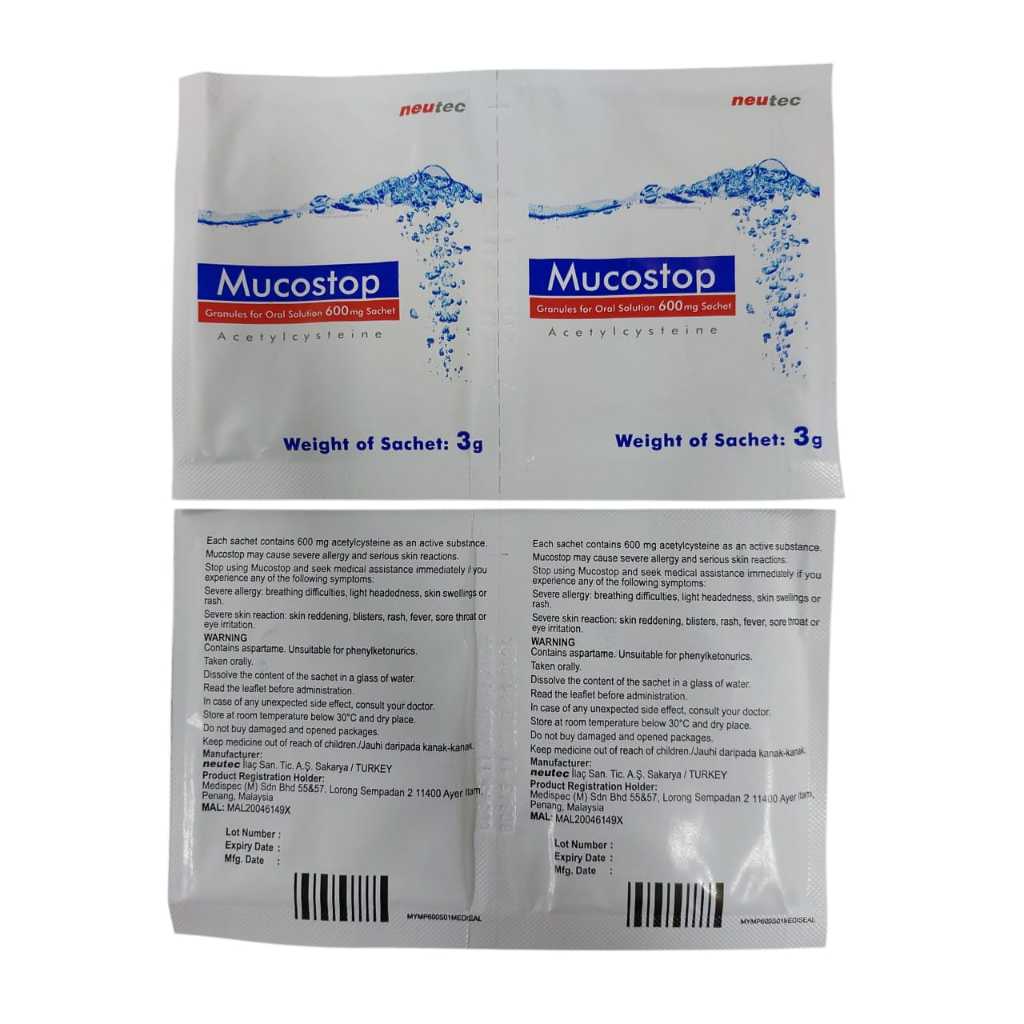 Mucostop Granules for Oral Solution 600mg 1sachet-3g | Shopee Malaysia