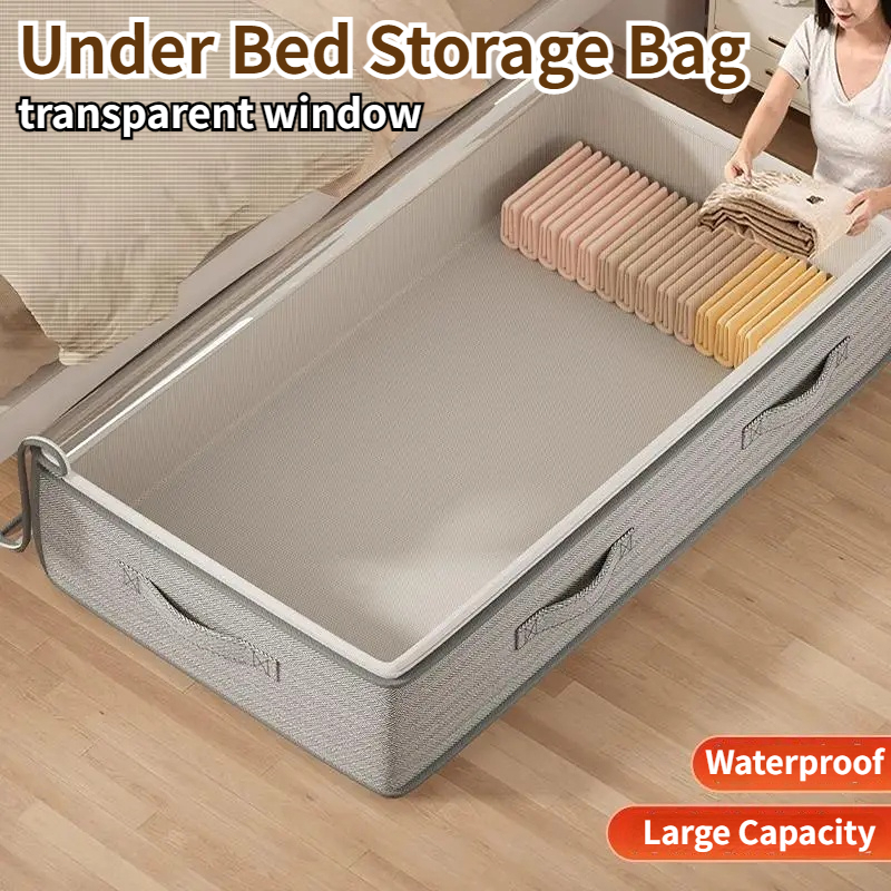Large Under Bed Storage Bag With Transparent Window Dustproof Under Bed ...