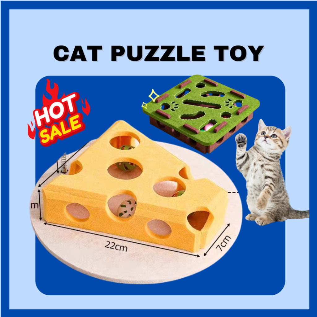 Cat Puzzle Toy Maze Box Pet Teasing Bell Cat Felt Puzzle Box Cat ...