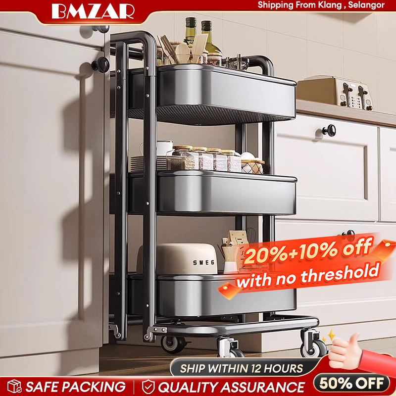 3/4 Trolly Storage Racks Trolley Rack/Shelves Kitchen Rack/Steel ...