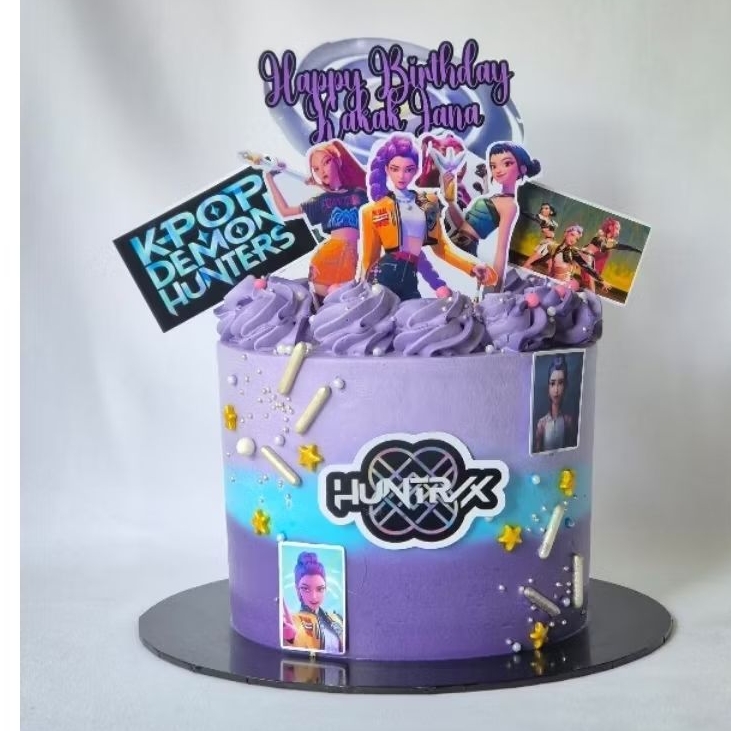 HUNTRIX KPOP DEMON HUNTERS CAKE TOPPER (FREE ADD NAME) | Shopee Malaysia