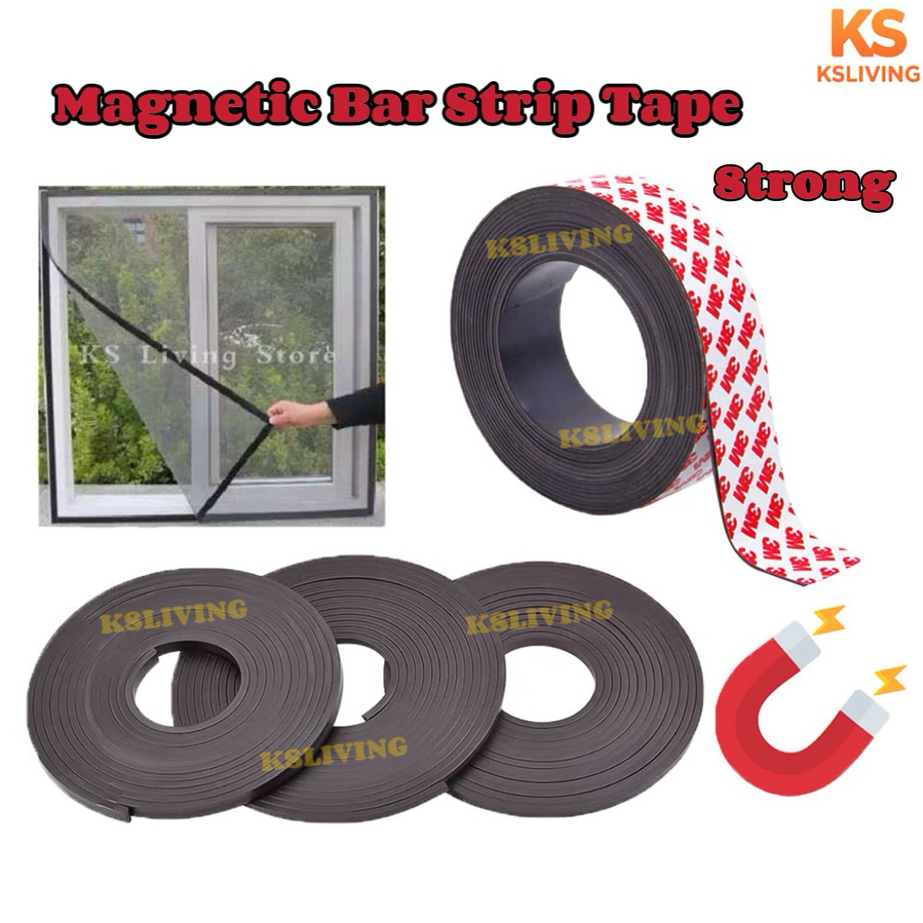 Kim.S 3M Double Side Tape 10mm Flat Type Flexible Magnetic Bar Strip ...