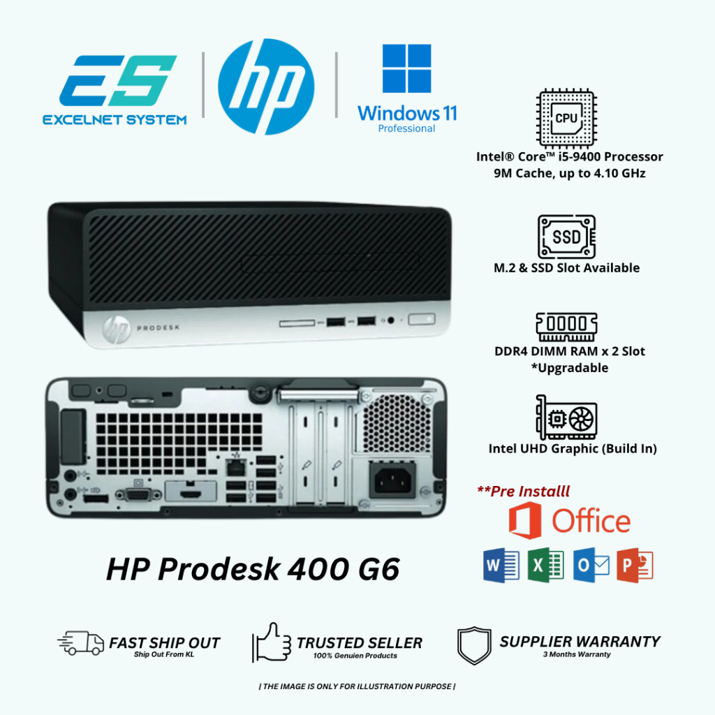 HP ProDesk 400 G6 SFF / i5 9th Gen) / M.2 NVMe Storage UP TO 32GB RAM ...