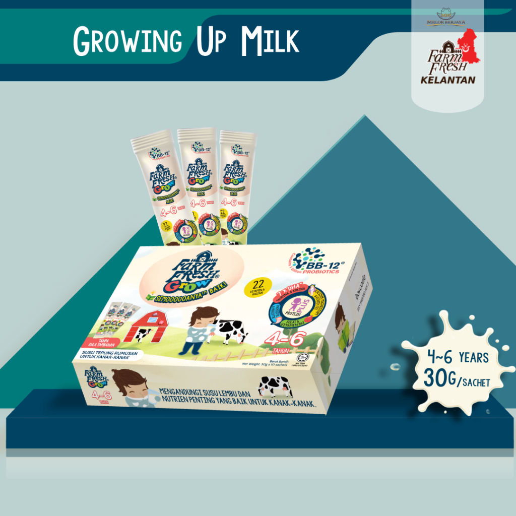 FARM FRESH GROW POWDER 30G x 10 SACHET 4-6 YEAR OLD | Shopee Malaysia
