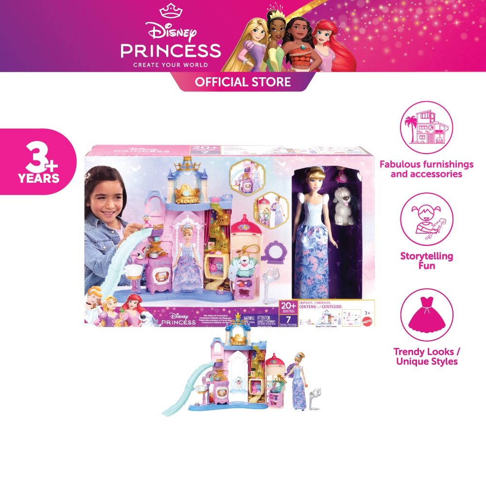 Disney Princess Pet Palace Playset & Cinderella Doll (JBF95) | Shopee ...