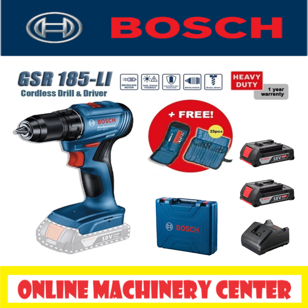 BOSCH GSR 185-LI Cordless Drill Driver BOSCH GSR185 GSR 185 BATTERY ...